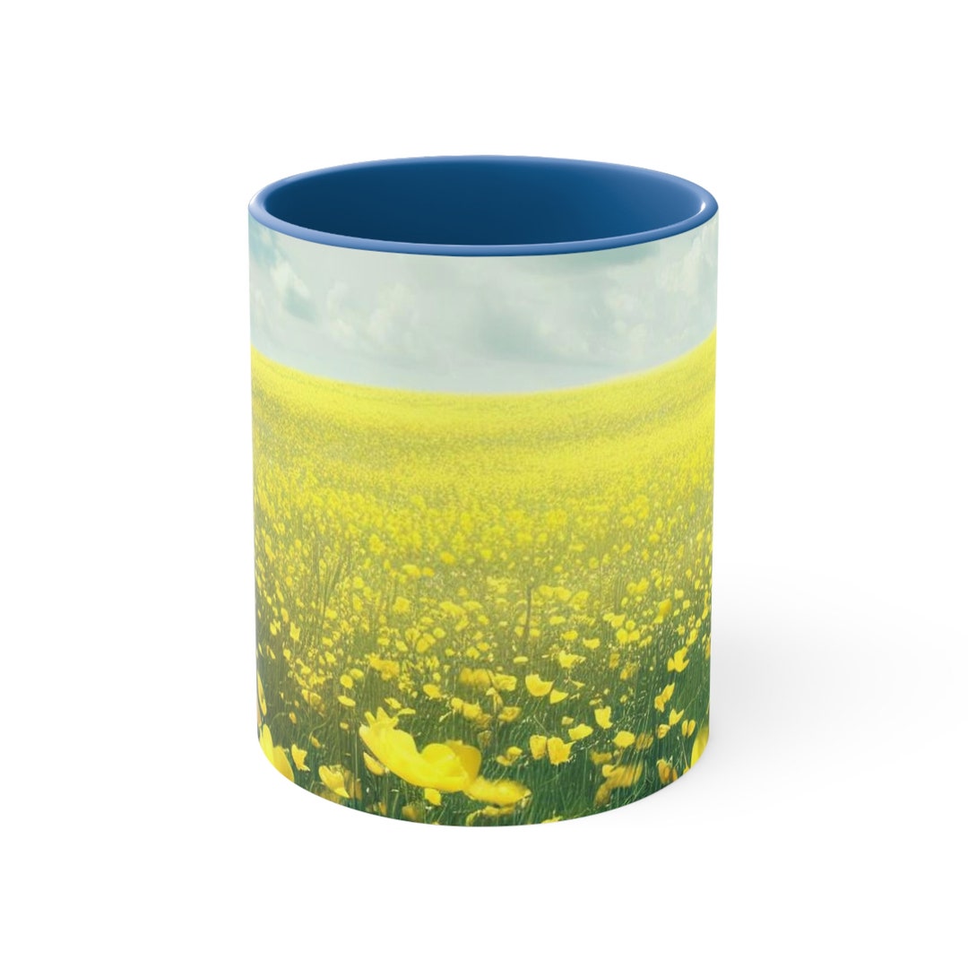 Field of Buttercup Flower Mug Nordic Meadow Scandinavian - Etsy