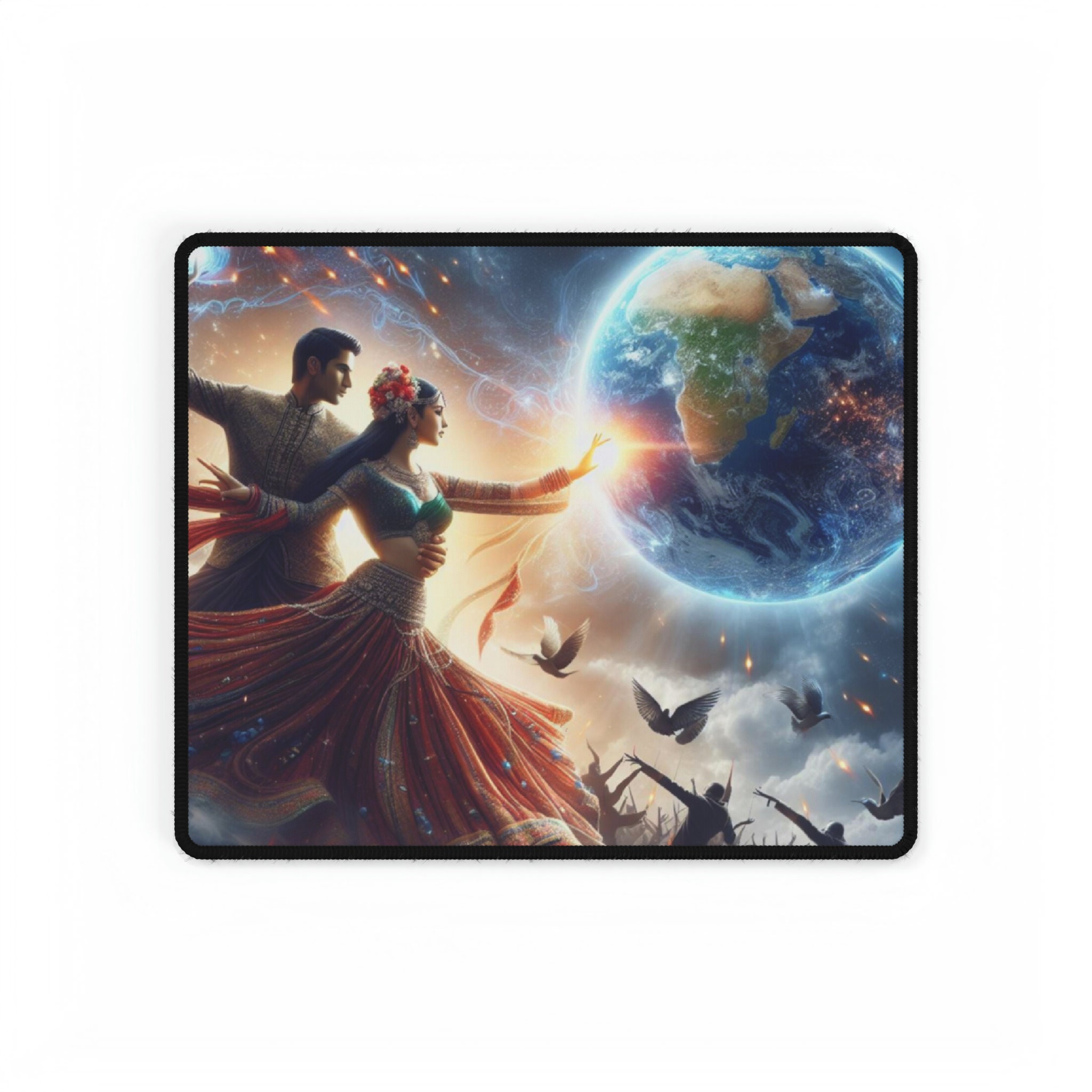 Desk Mats With Print of Planet Earth, Universe and a Couple Dancing for ...