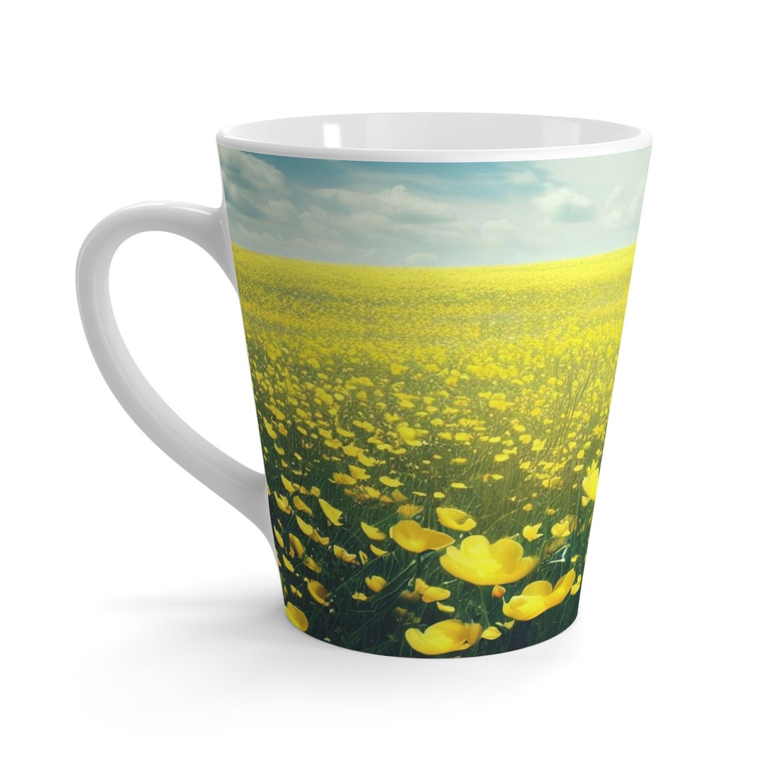 Mug With a Meadow of Buttercup Flowers, Floral Latte Mug for All as ...