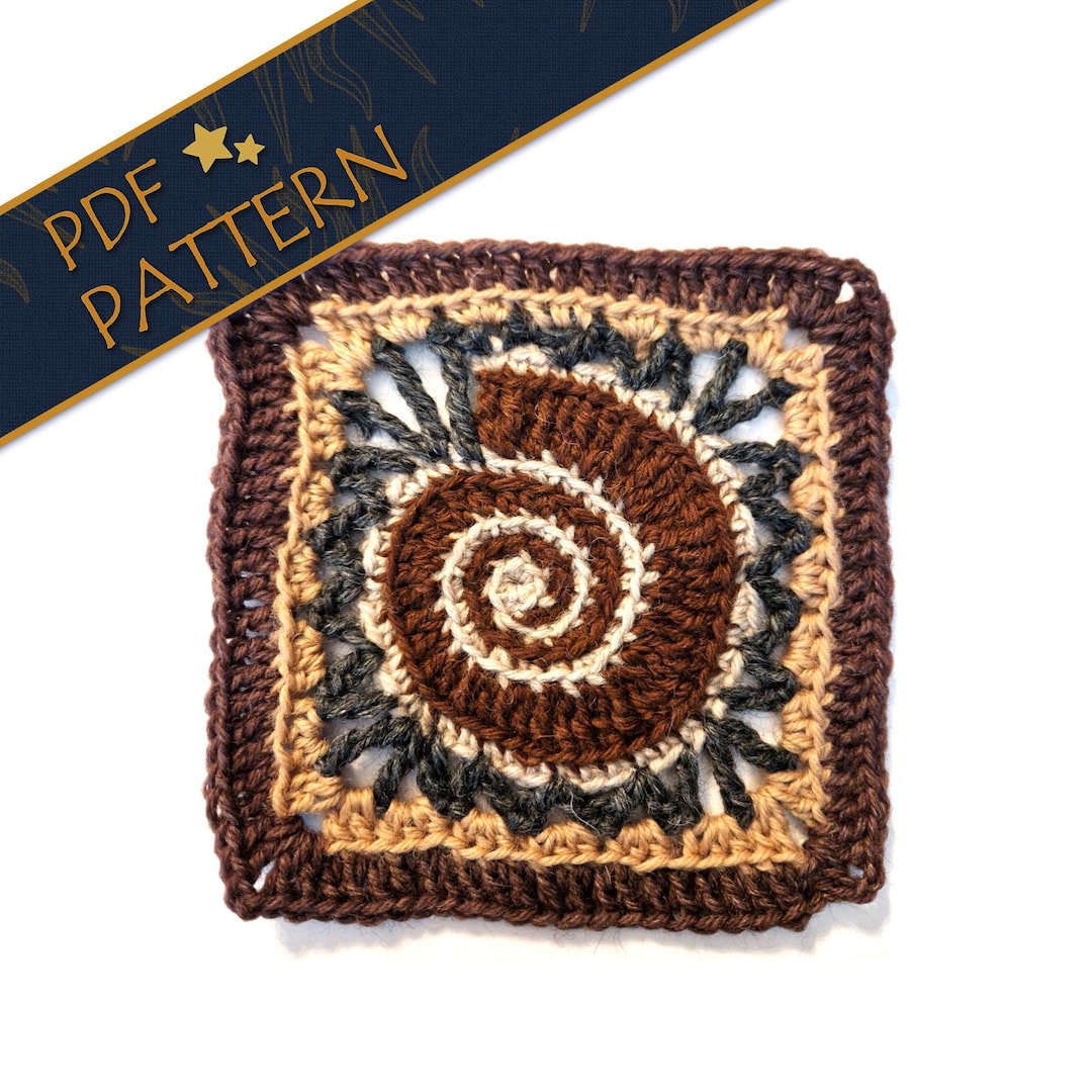 Ammonite Fossil Granny Square Crochet Pattern - Etsy