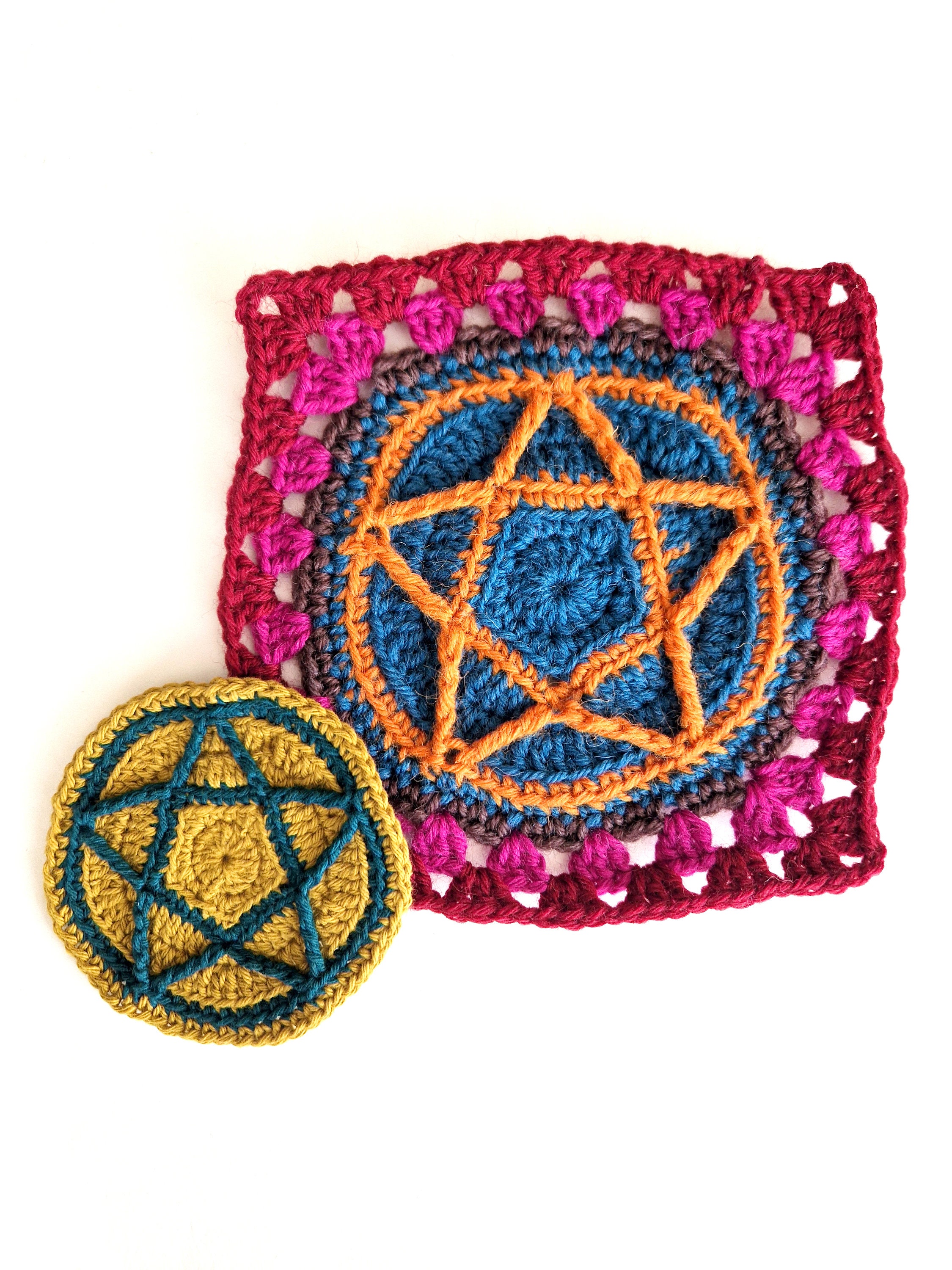 Pentacle/pentagram Crochet Pattern - Witchy Granny Square, Applique ...
