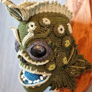 Swamp Monster Head Mounted Trophy Crochet Pattern - Fantasy Fake ...