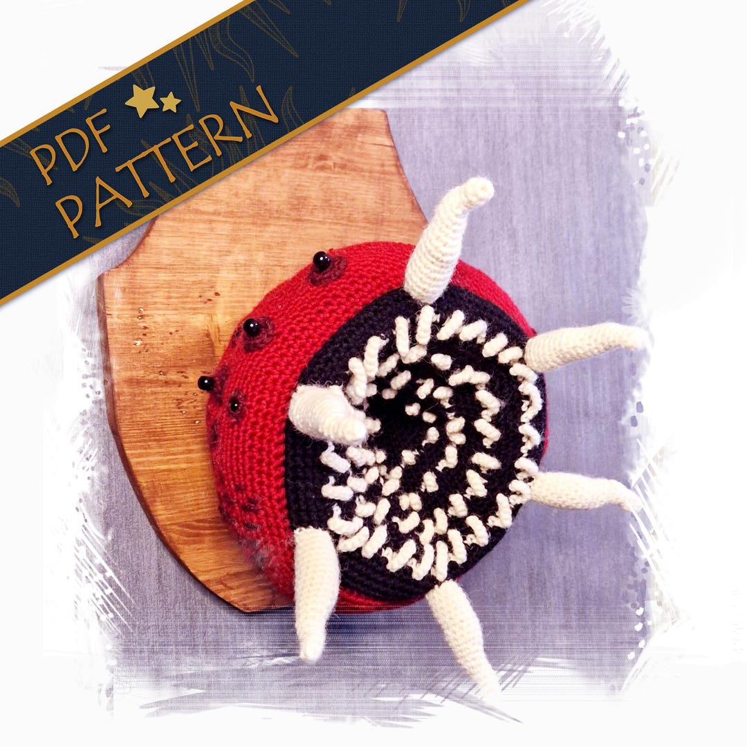 Giant Worm Head Mounted Trophy Crochet Pattern - Fantasy Fake Taxidermy ...
