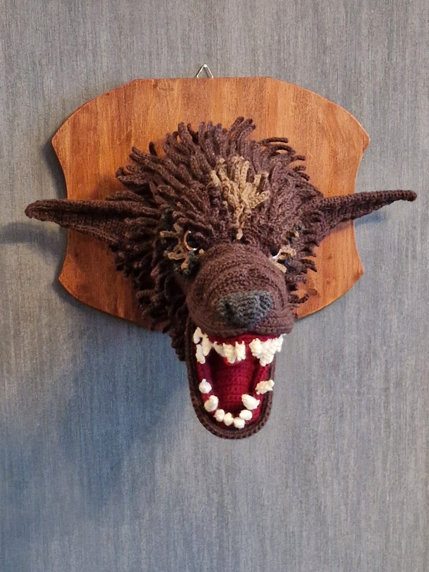 Werewolf Head Mounted Trophy Crochet Pattern Advanced Fantasy Wall ...