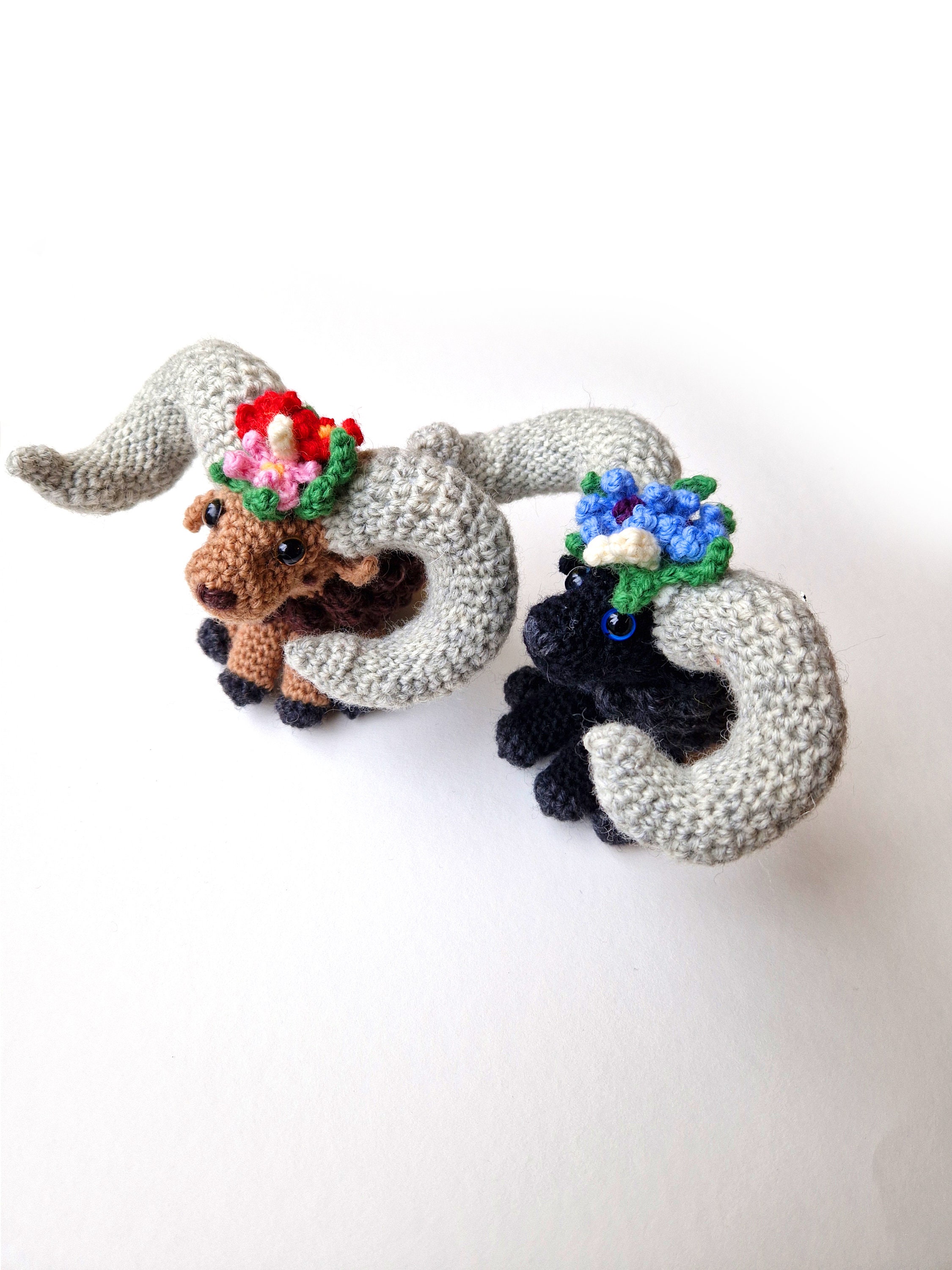 Summer Ram Amigurumi Crochet Pattern Great Horned Plushie With a Flower ...