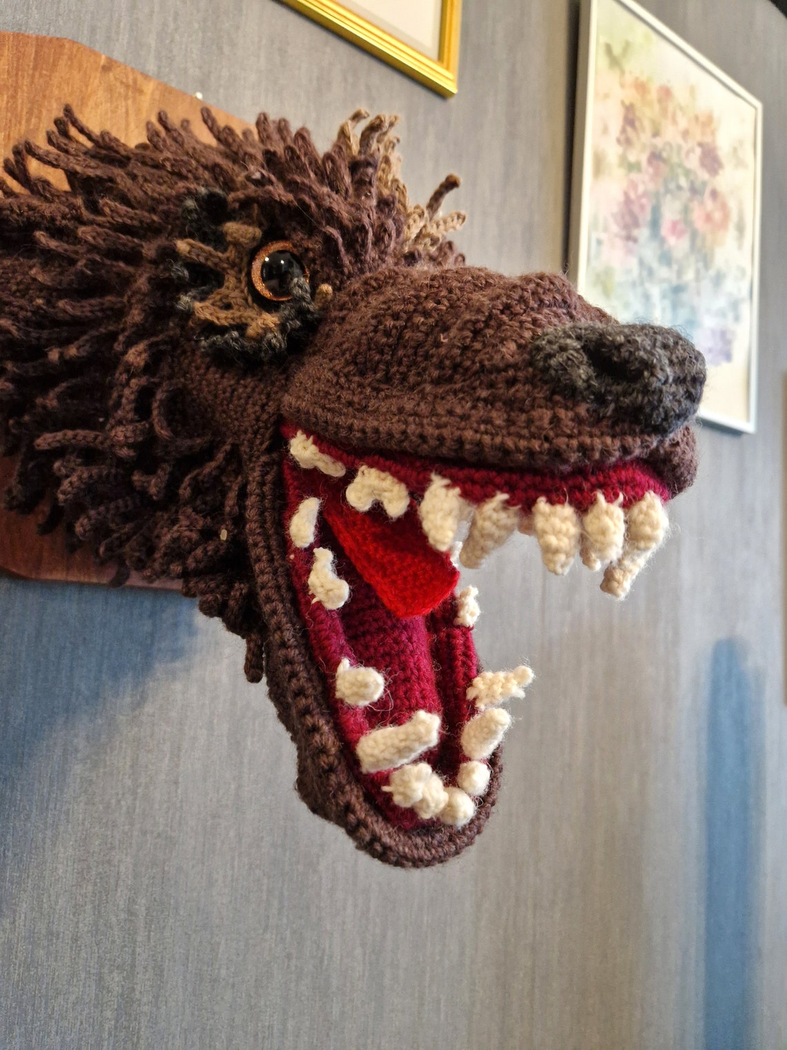 Werewolf Head Mounted Trophy Crochet Pattern Advanced Fantasy Wall ...