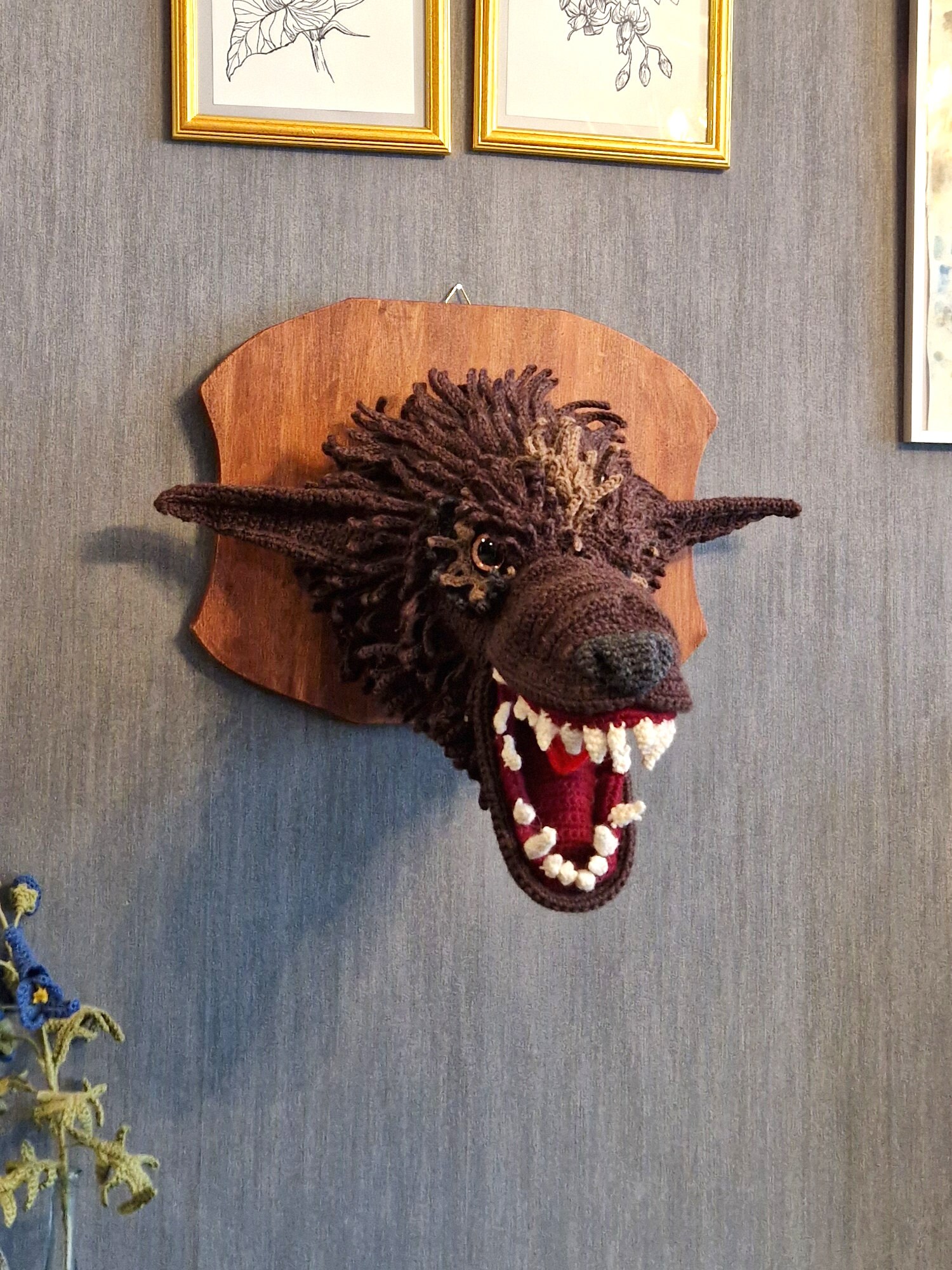Werewolf Head Mounted Trophy Crochet Pattern Advanced Fantasy Wall ...