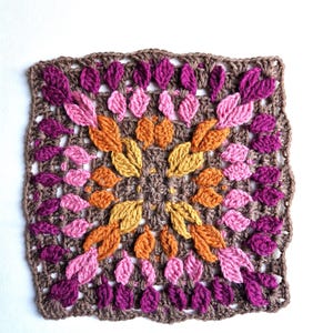 Fallen Leaves Granny Square Crochet Pattern - Whimsy Autumn Themed ...