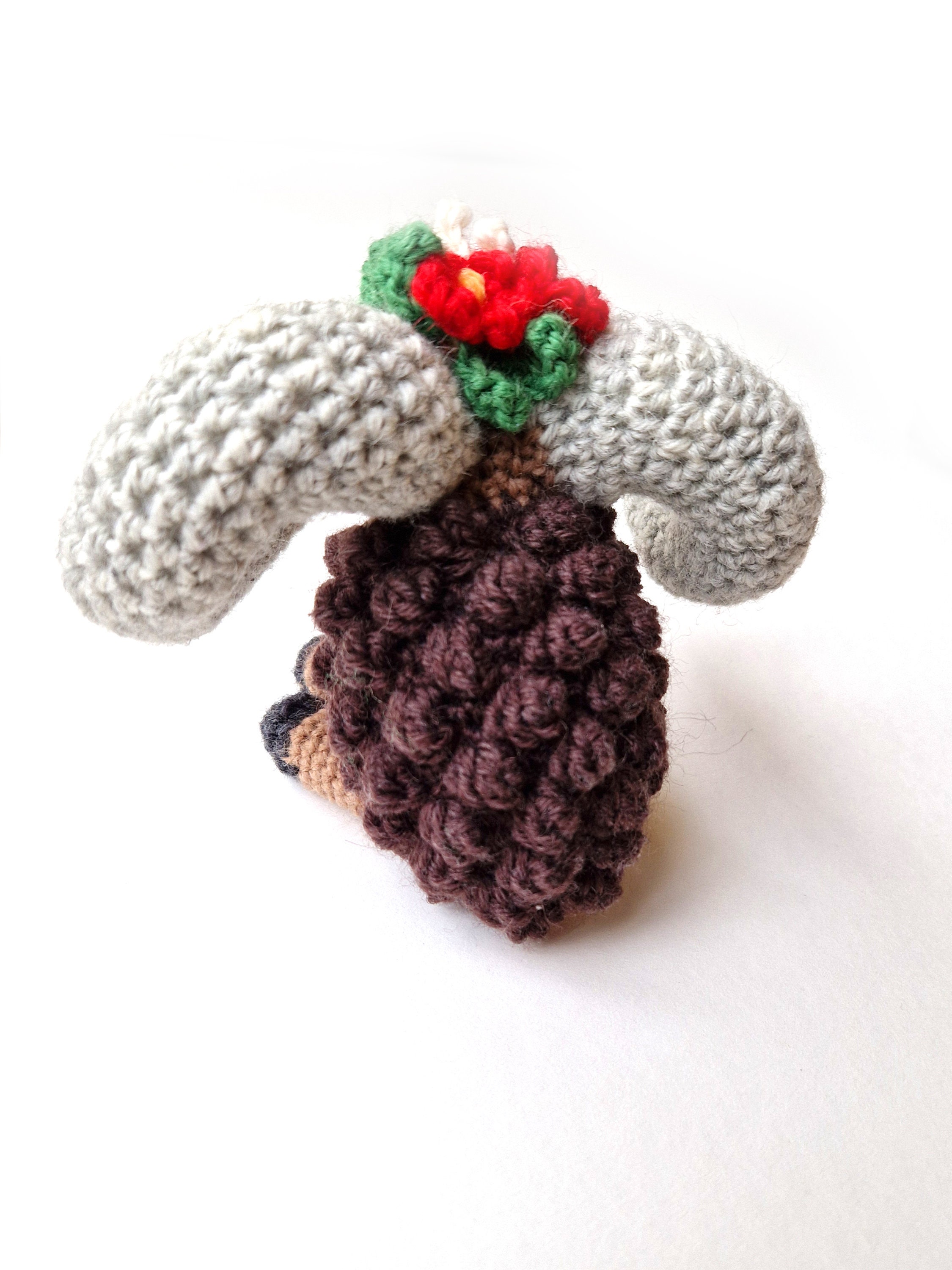 Summer Ram Amigurumi Crochet Pattern Great Horned Plushie With a Flower ...