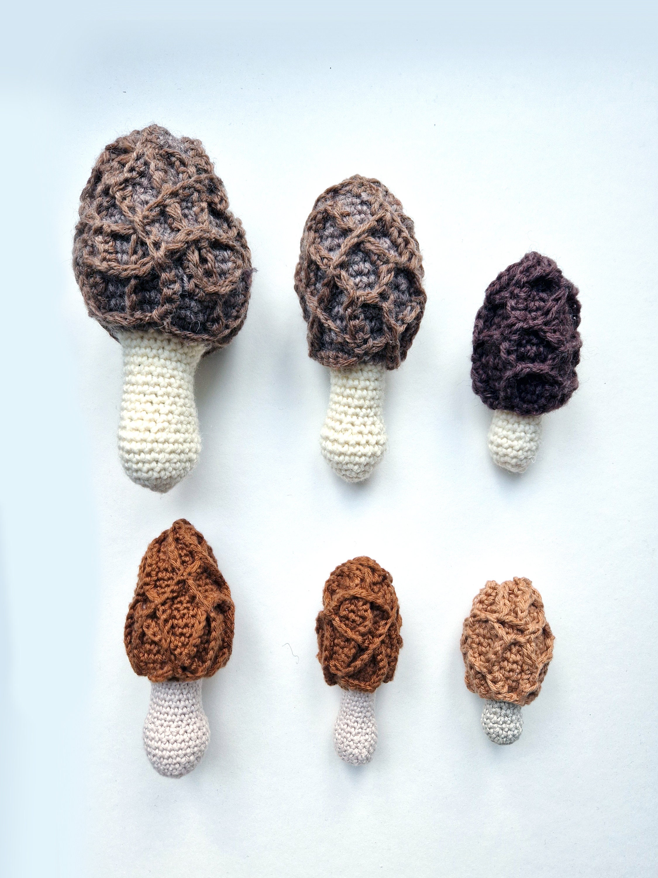 Morel Mushroom Crochet Pattern 3 Different Sizes Forager's Favorite ...