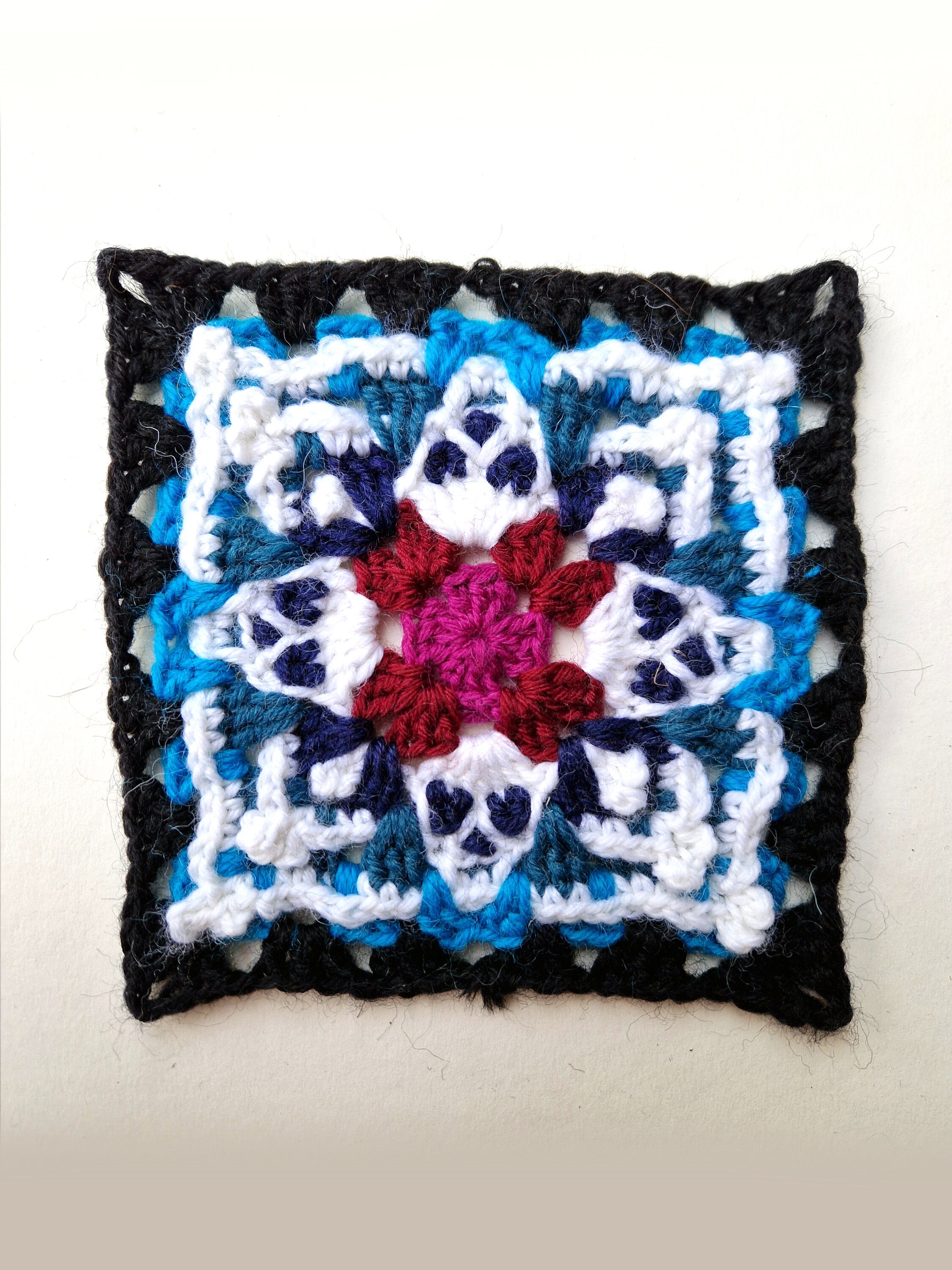 Skull Yard Granny Square Crochet Pattern Spooky Gothic Skull & Bones ...