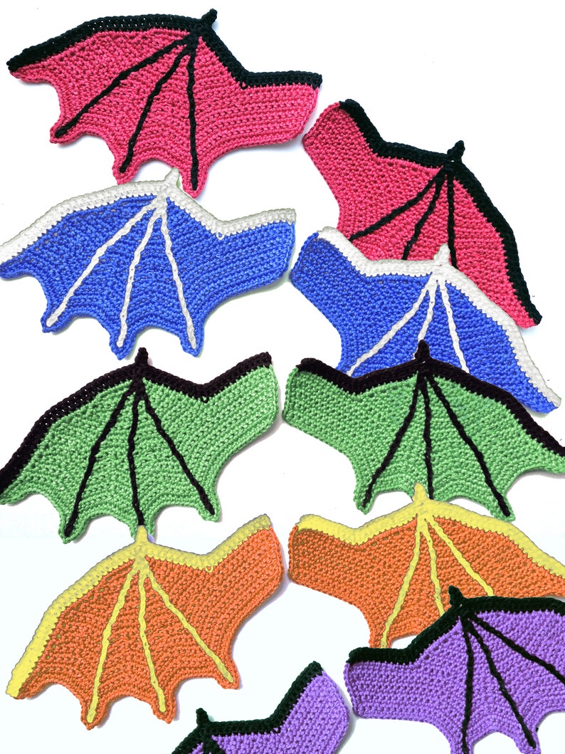 Dragon Wing Crochet Applique Pattern: Nerdy Fantasy Design (PDF Pattern ...