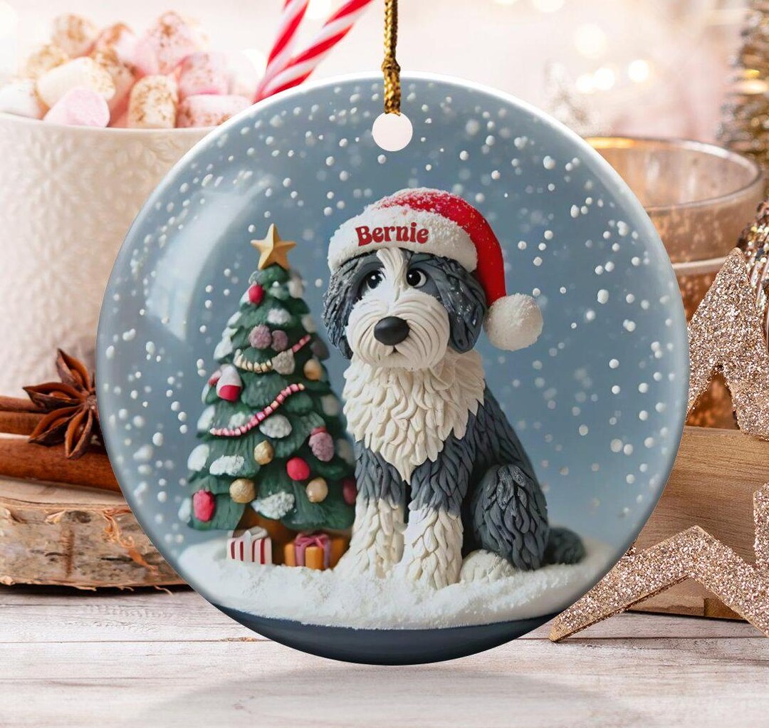 Personalized Sheepadoodle Dog Christmas Ornament, Doodle Lover Gift - Etsy