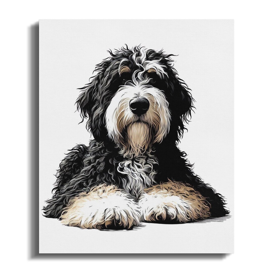 Doodle Dog Canvas Art Decor, Bernedoodle, Goldendoodle, Sheepadoodle ...