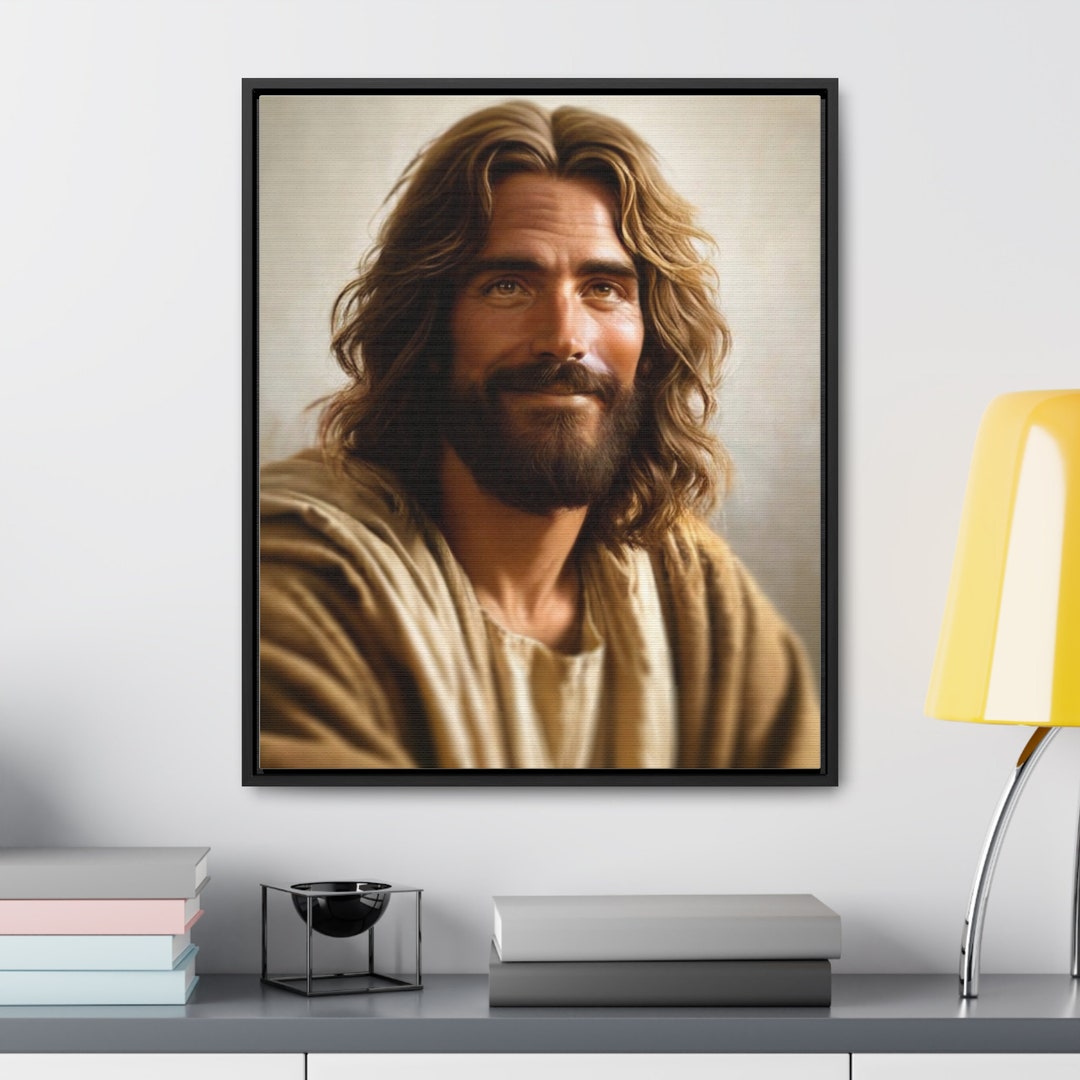 Jesus Canvas Wall Art, Portrait of the Lord Smiling, Loving Canvas ...