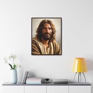 Jesus Canvas Wall Art, Portrait of the Lord Smiling, Loving Canvas ...