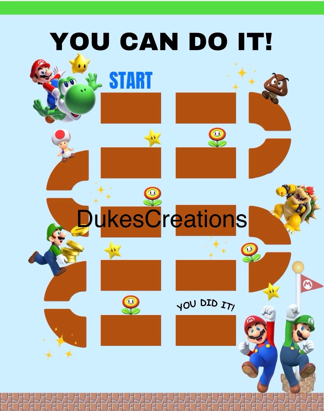 Potty Training Chart, Potty Chart, Mario Potty Chart, Chart, Potty ...