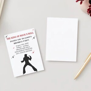 Elvis Presley Invitation, Invitation, Birthday Party, King of Rock N ...