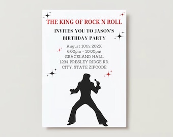Elvis Birthday Invitation - Etsy
