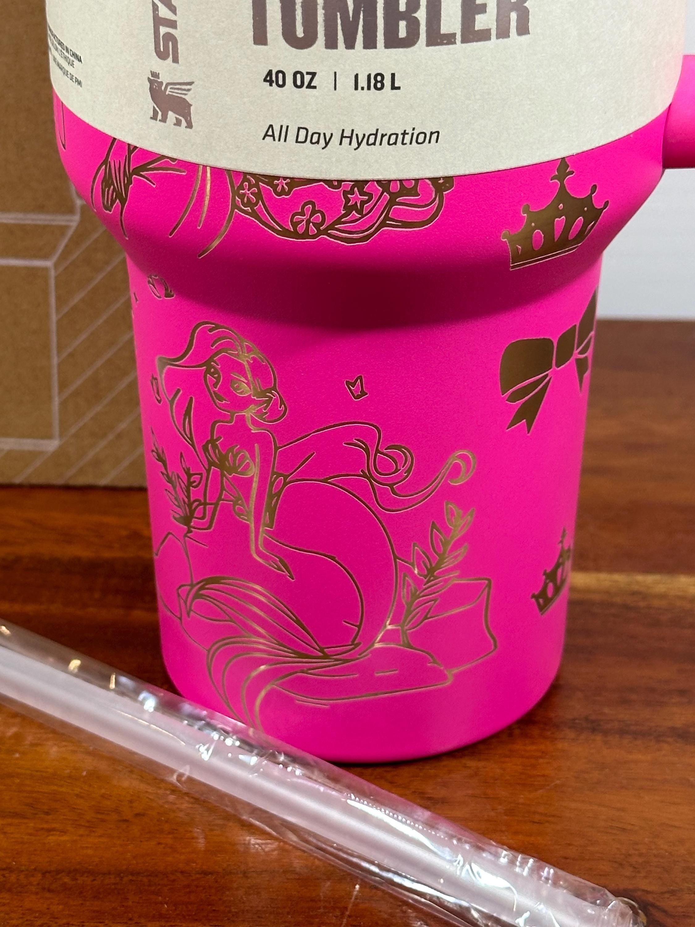 Disney Mermaid Ariel Custom Laser Engraved Etched Tumbler 40oz Quencher ...