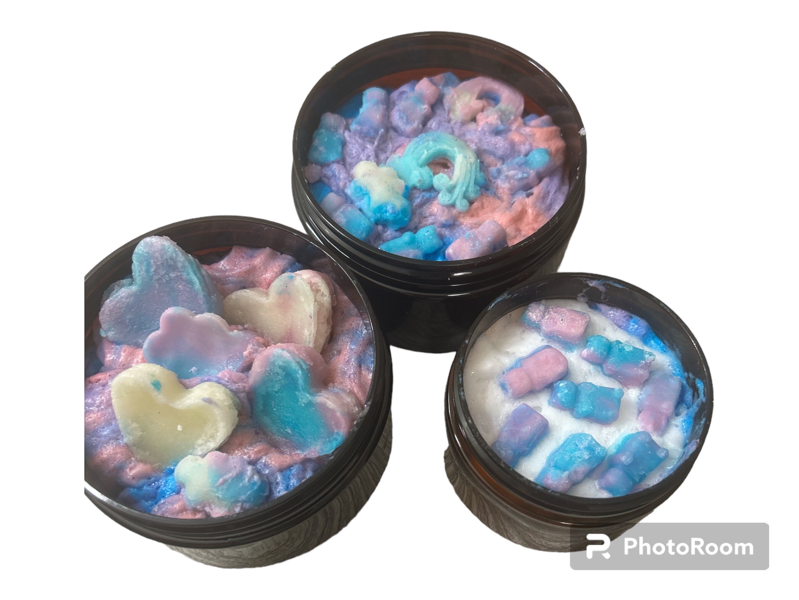 Kids Fluffy Foam Bath Time Slime , Rainbow Soap With Heart Puff Slime ...