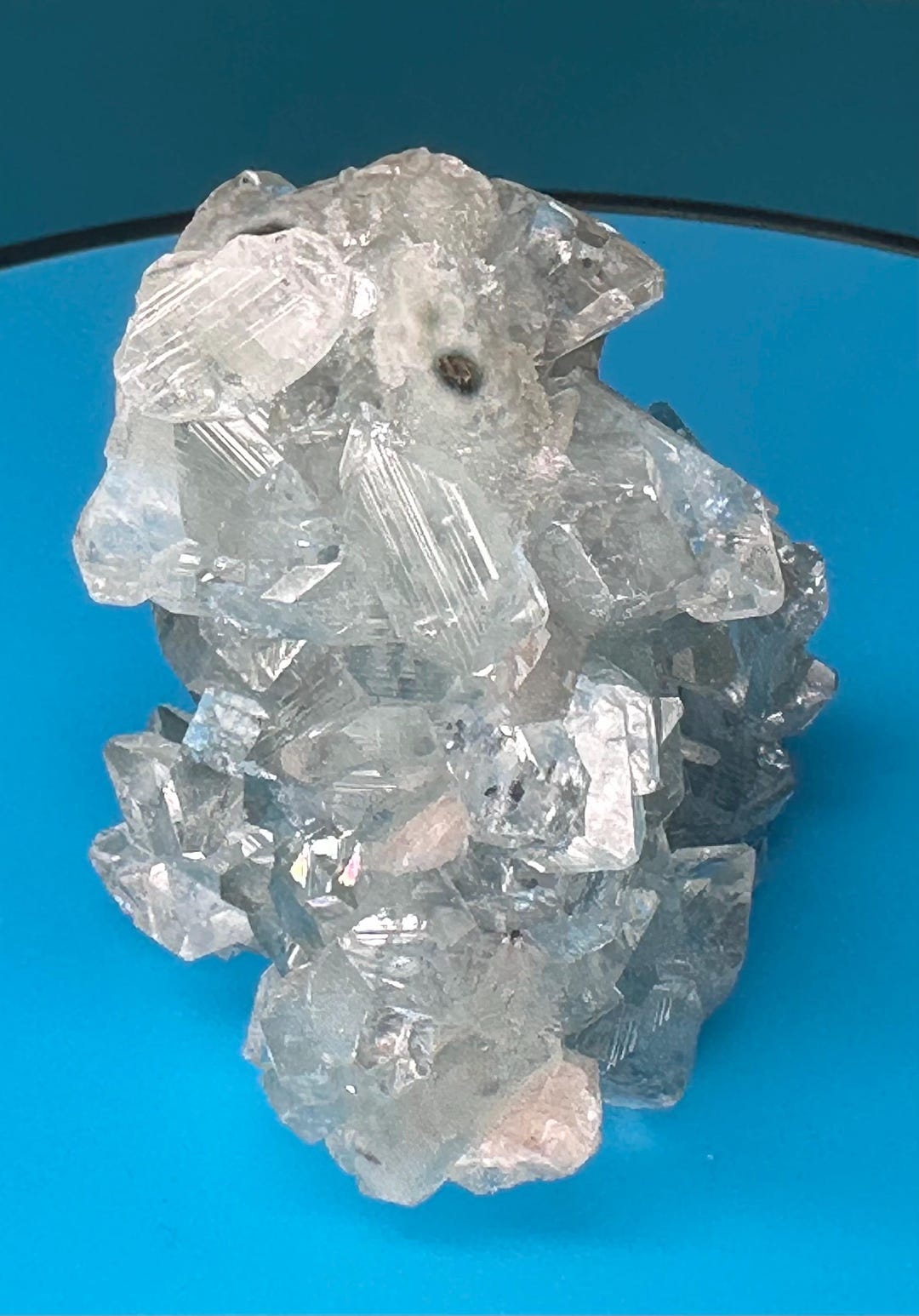 Stunning Diamond Apophyllite on Blue Chalcedony - Etsy