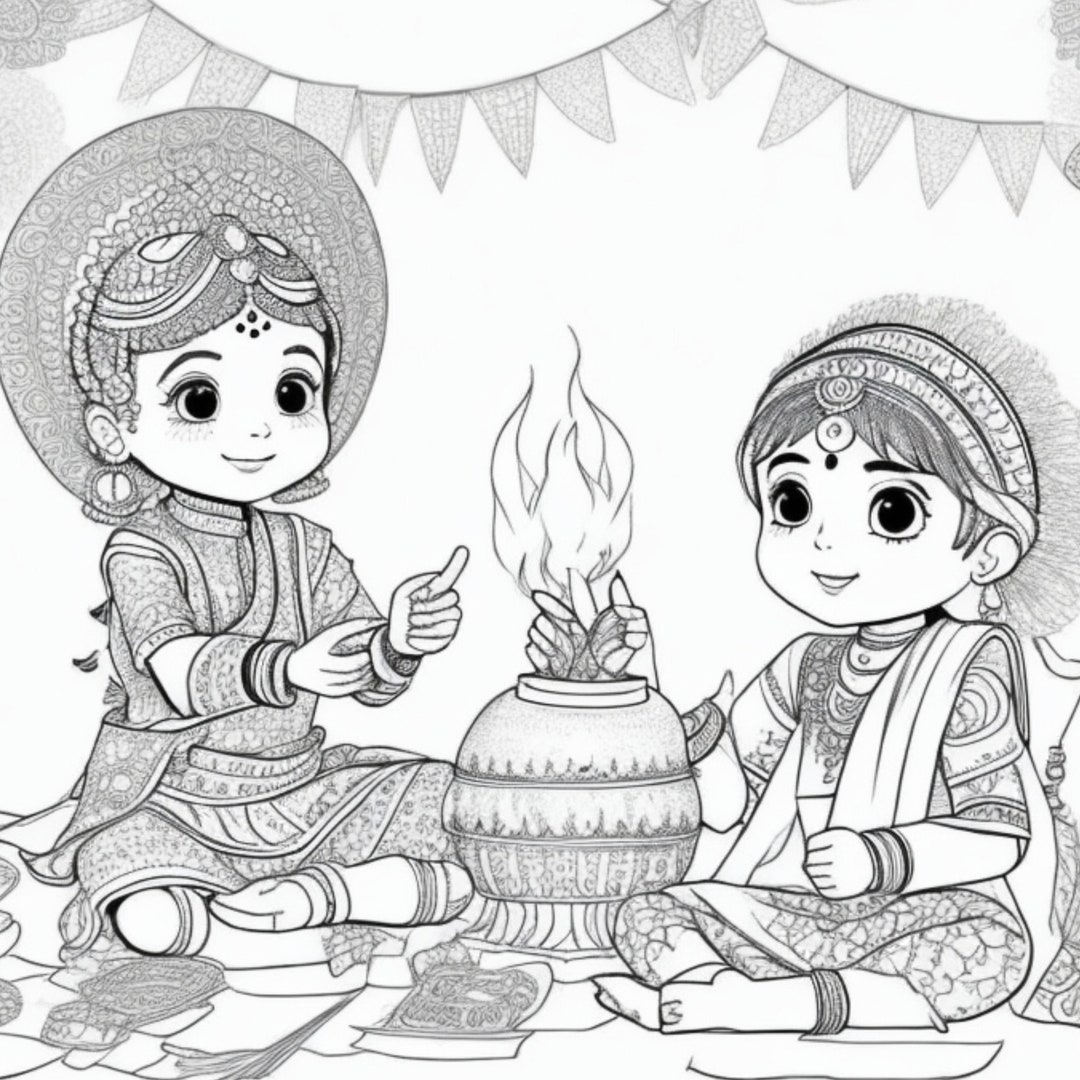Diwali Coloring Page for Kids Kids Diwali Colouring Book - Etsy
