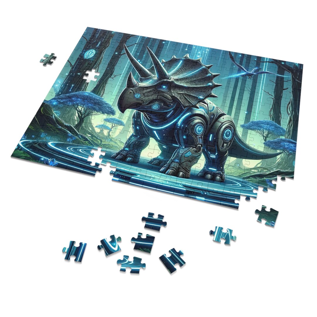 Cyber-saurus: Triceratop Jigsaw Puzzle | Futuristic Dinosaur-30/110/252 ...