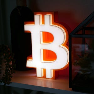 3D Bitcoin LED Light With Remote - Etsy