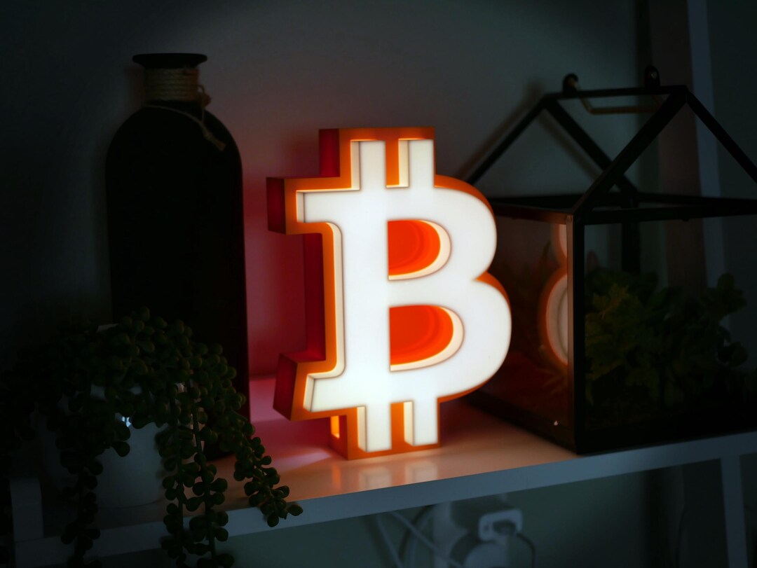 3D Bitcoin LED Light With Remote - Etsy