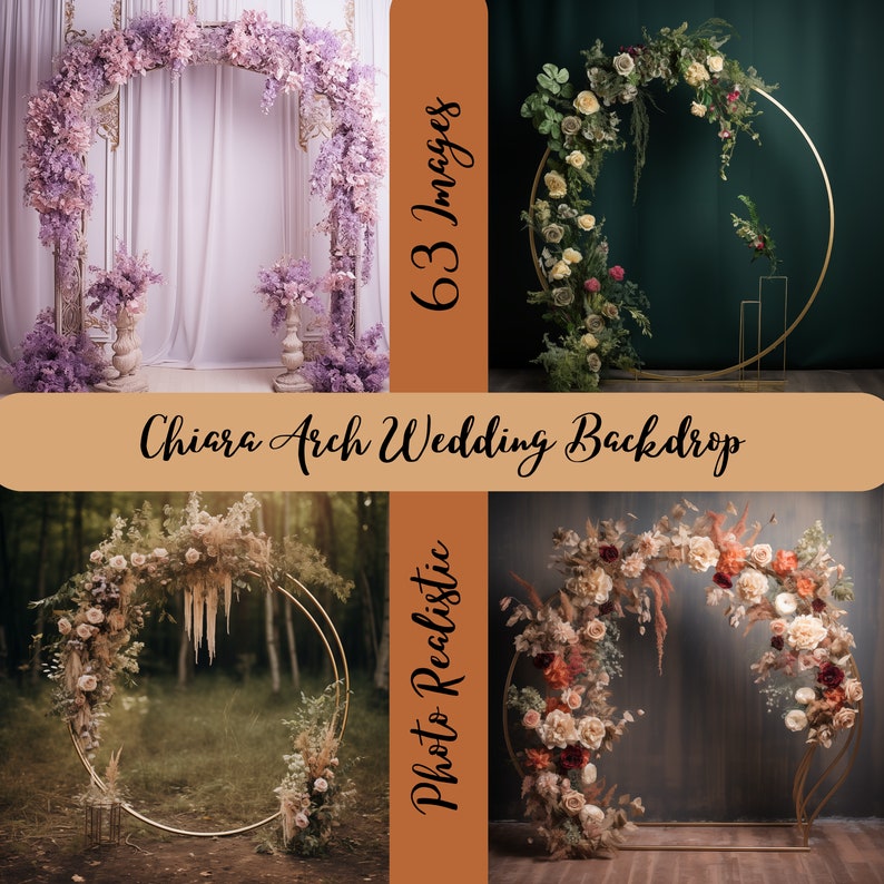 Wedding Arch Backdrop Chiara Arch Decal Rustic Wedding Boho Flower Arch ...
