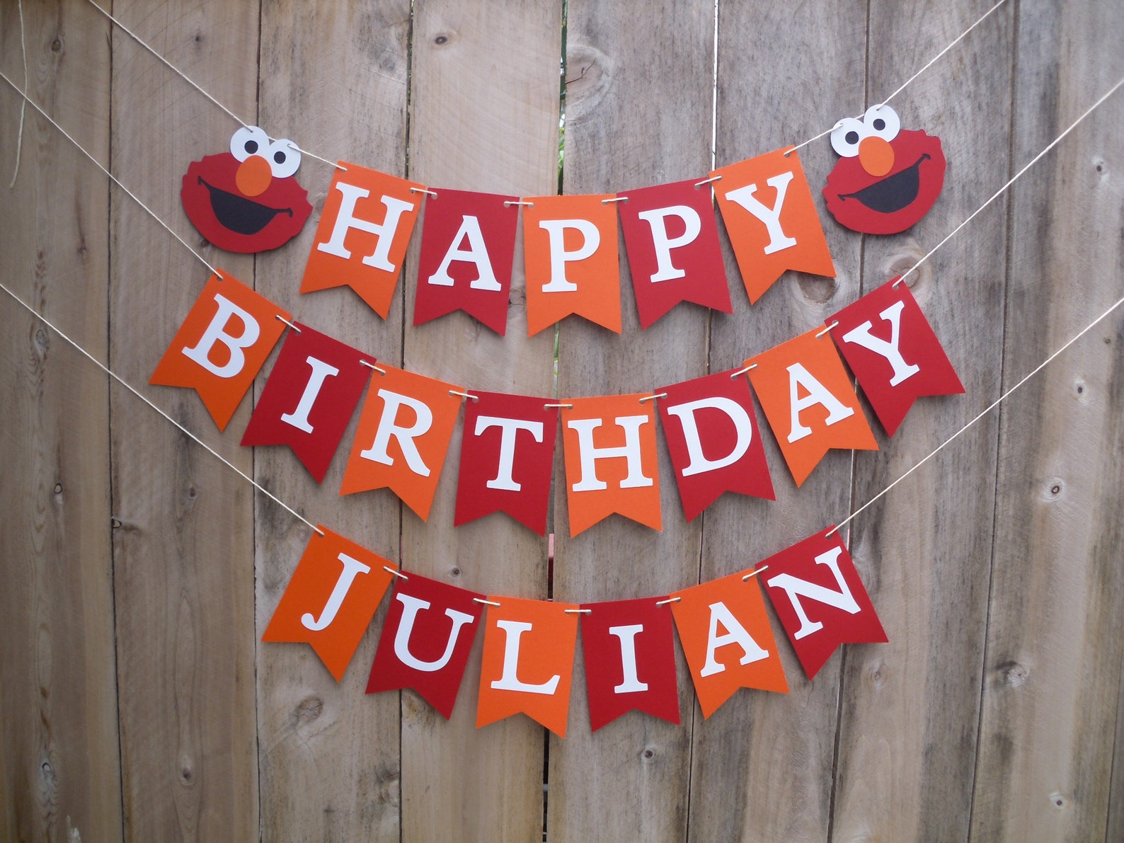 Red and Orange Personalized Happy Birthday Banner, Banner, Birthday ...