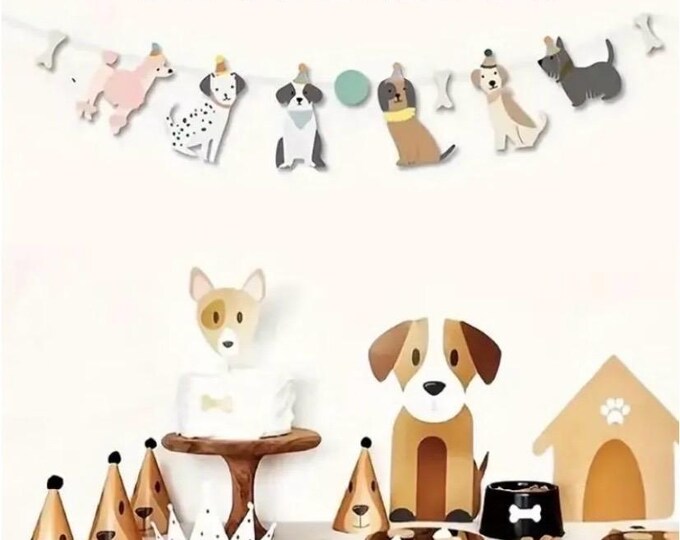 Ready to Ship! Dog Birthday Banner, Puppy Banner, Pawty Banner, Puppy ...