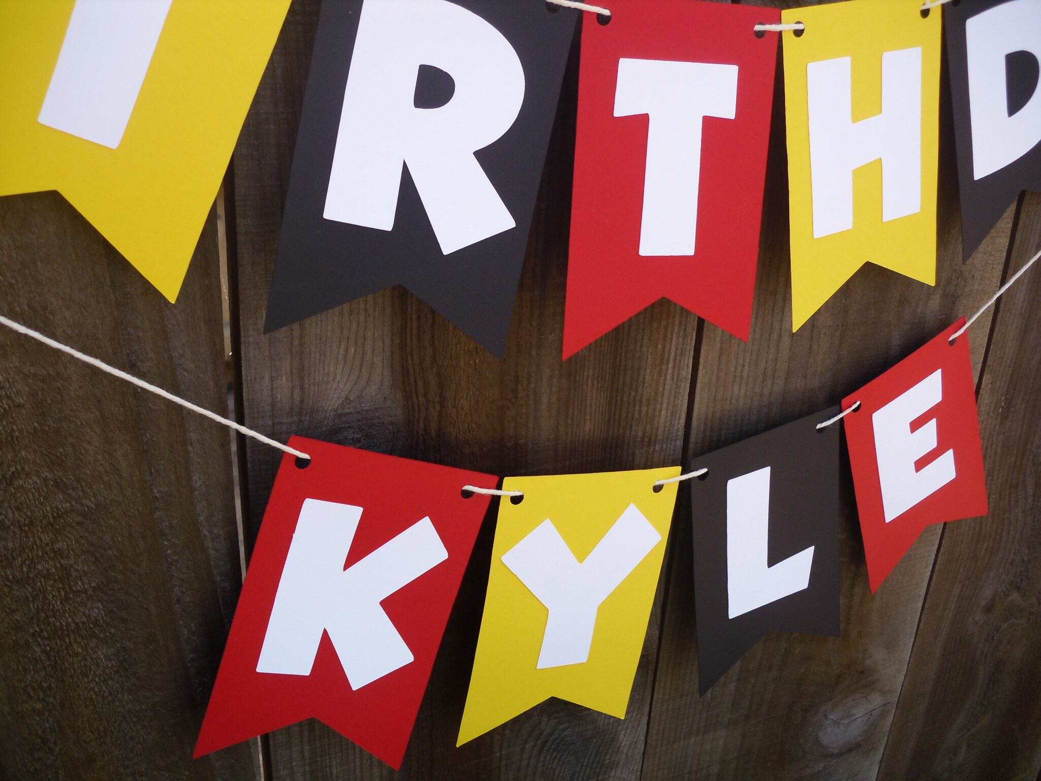 Mickey Mouse Happy Birthday Banner, Mickey Mouse Name Banner ...