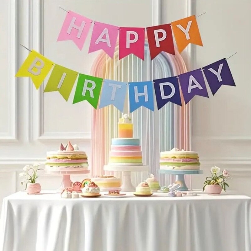 Rainbow Birthday Banner - Etsy
