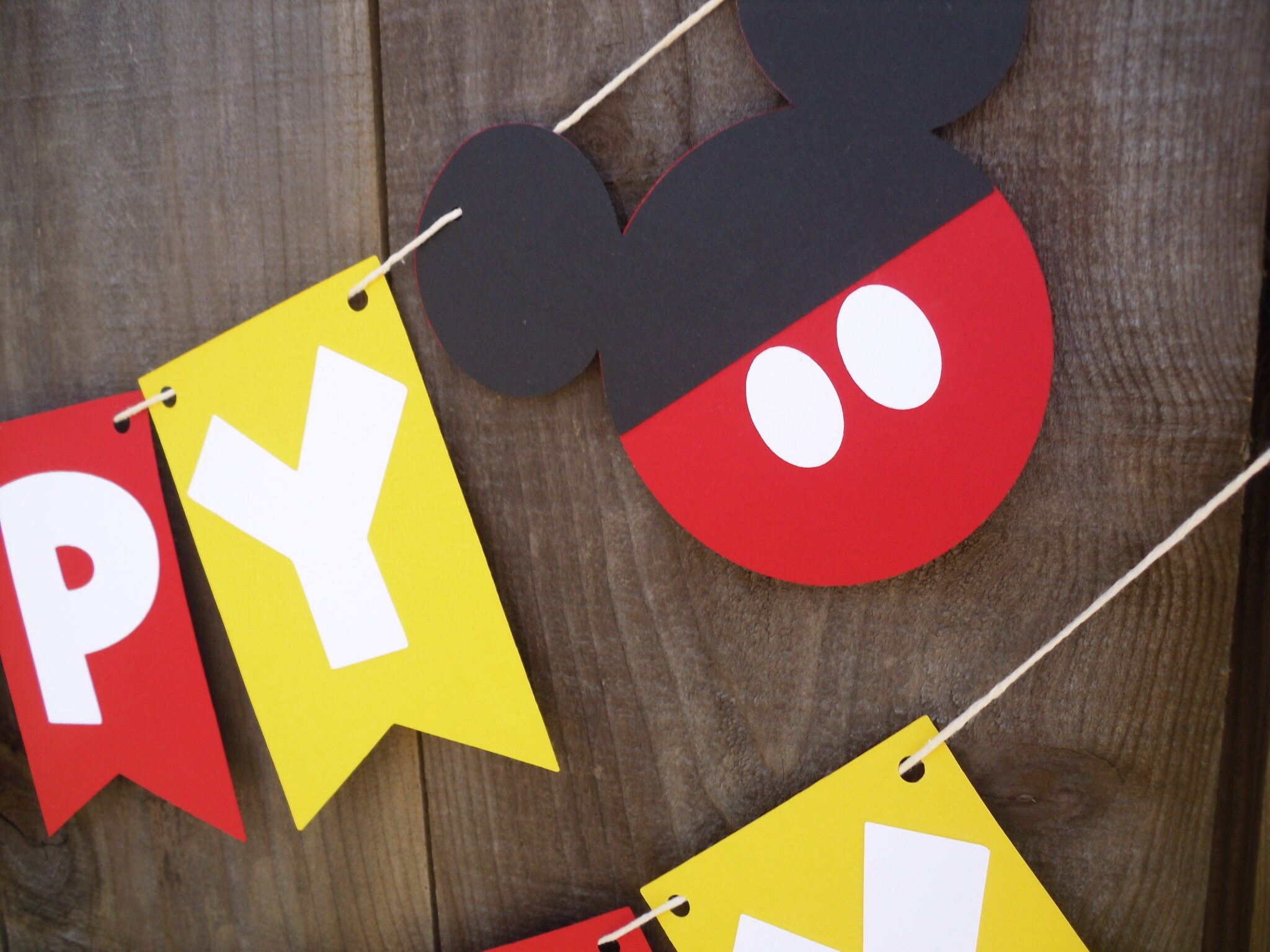 Mickey Mouse Happy Birthday Banner, Mickey Mouse Name Banner ...