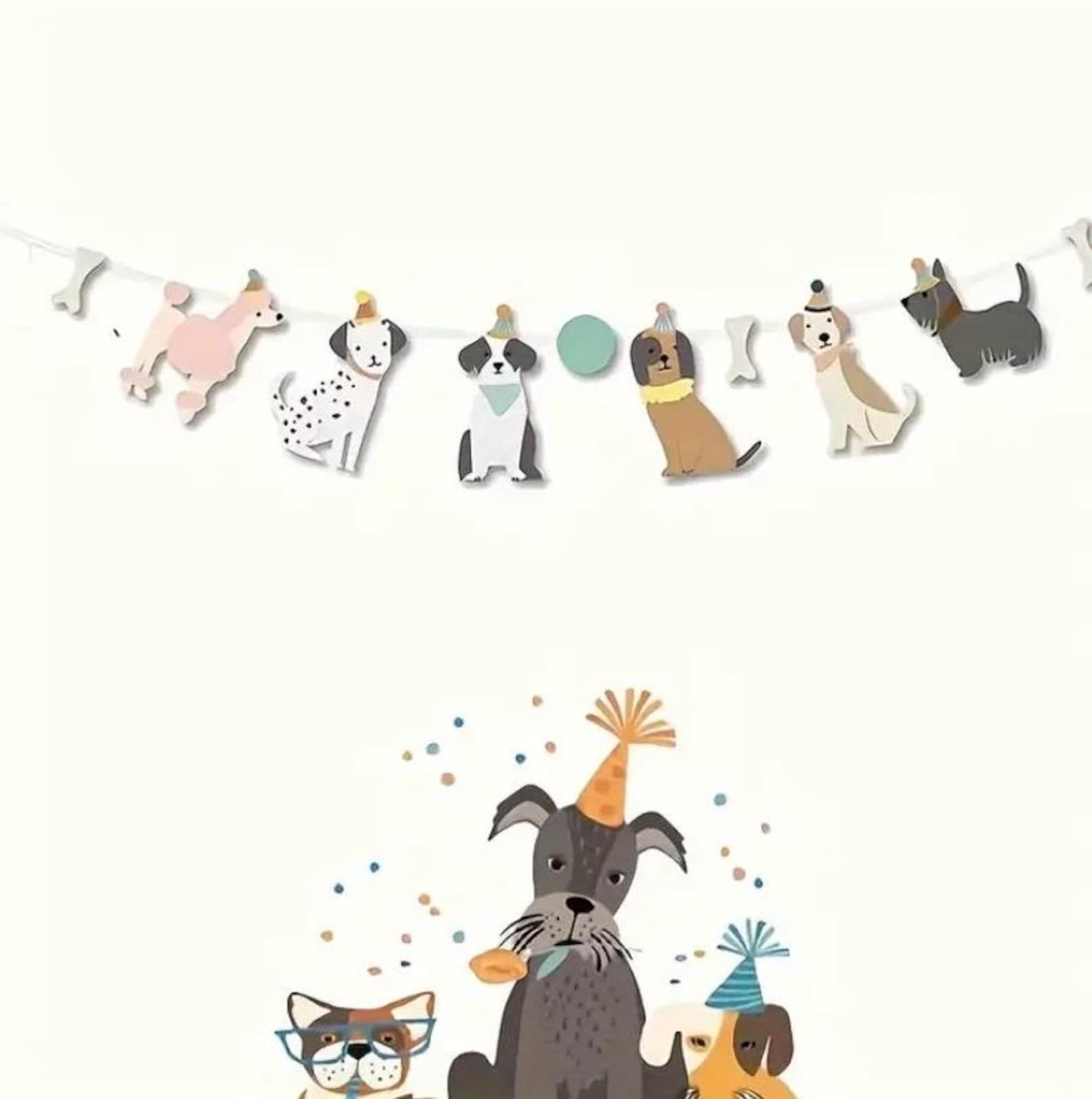 Ready to Ship Dog Birthday Banner, Puppy Banner, Pawty Banner, Puppy ...