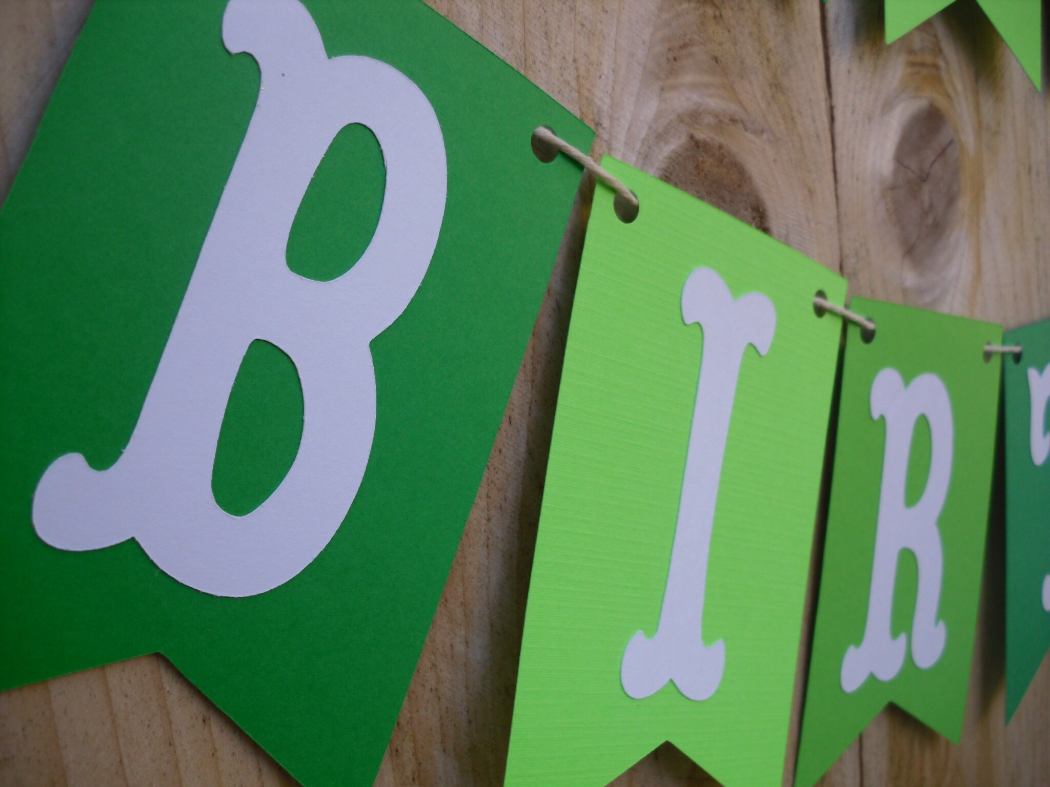 Shades of Green Happy Birthday Banner, Boy's Happy Birthday Banner ...