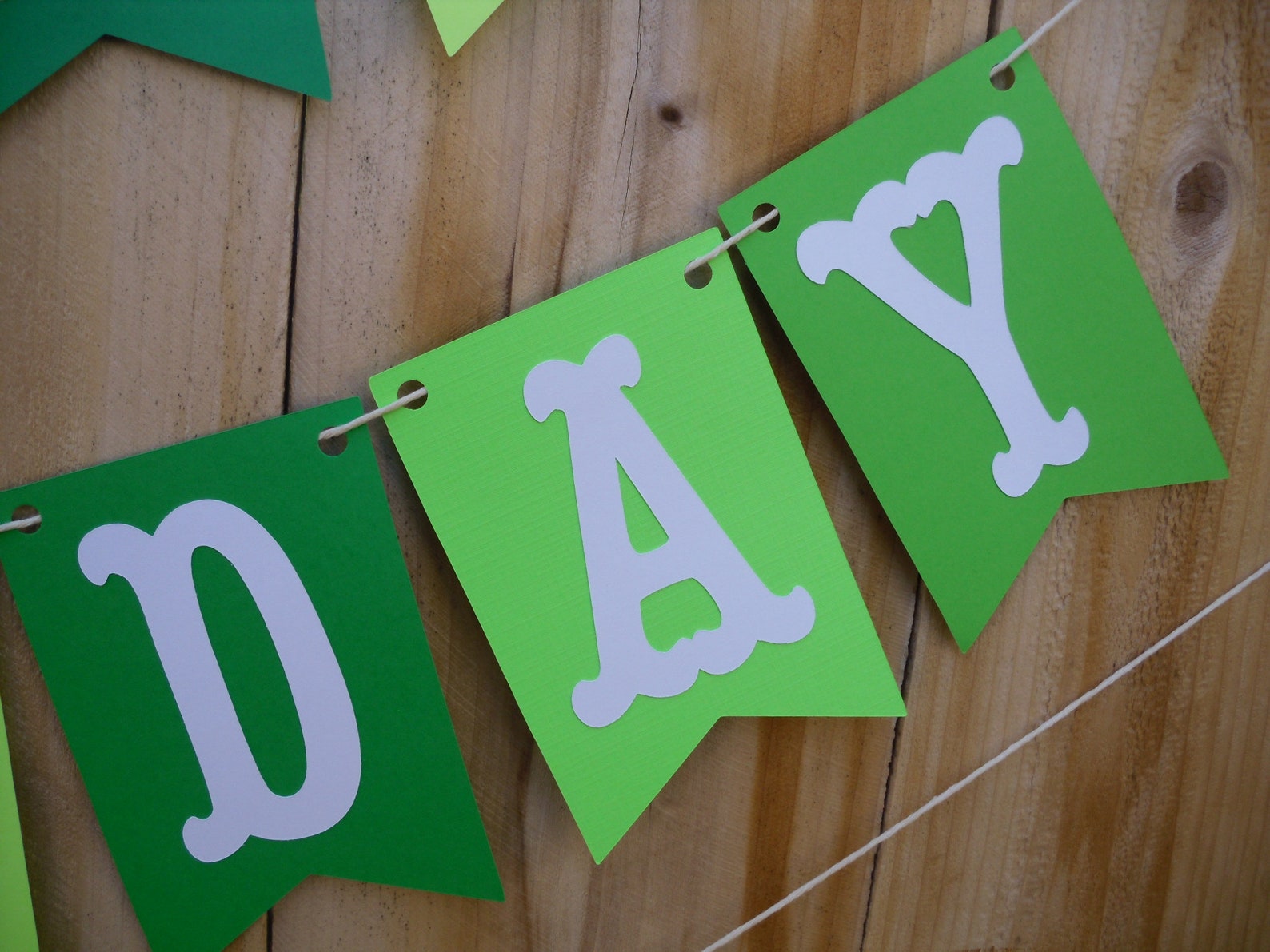 Shades of Green Happy Birthday Banner, Boy's Happy Birthday Banner ...