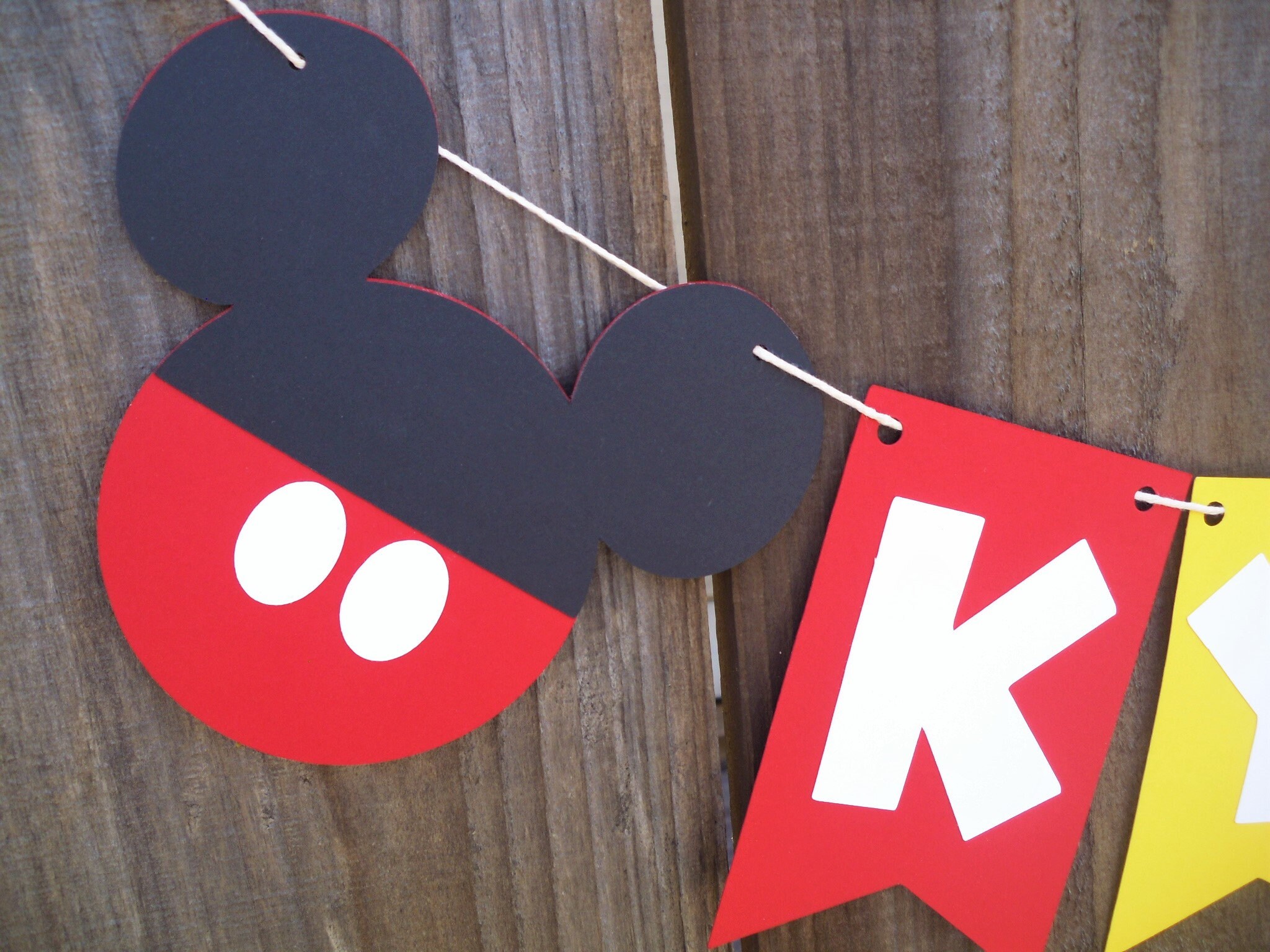 Mickey Mouse Happy Birthday Banner Mickey Mouse Name Banner - Etsy