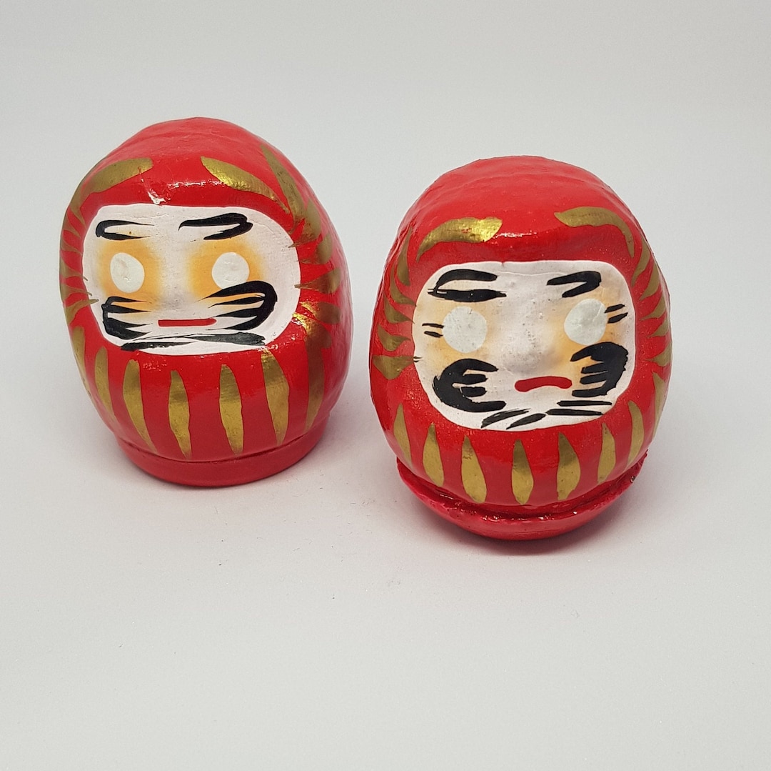 2 Daruma Figures / 2 Vintage Daruma Figurines - Etsy
