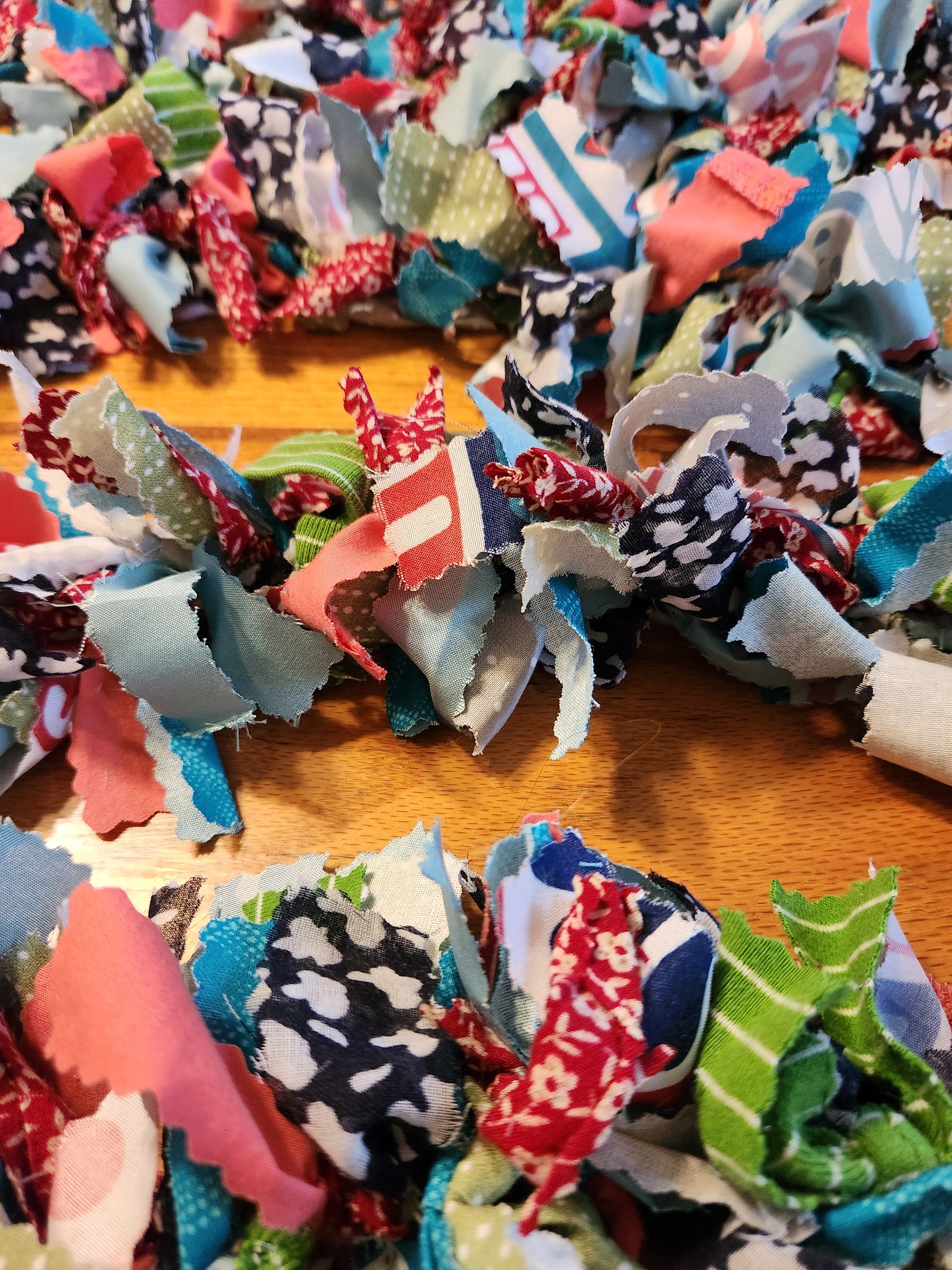 Rag Tie Garland 10ft Rustic Scrap Fabric Fabric Banner Railing Garland ...