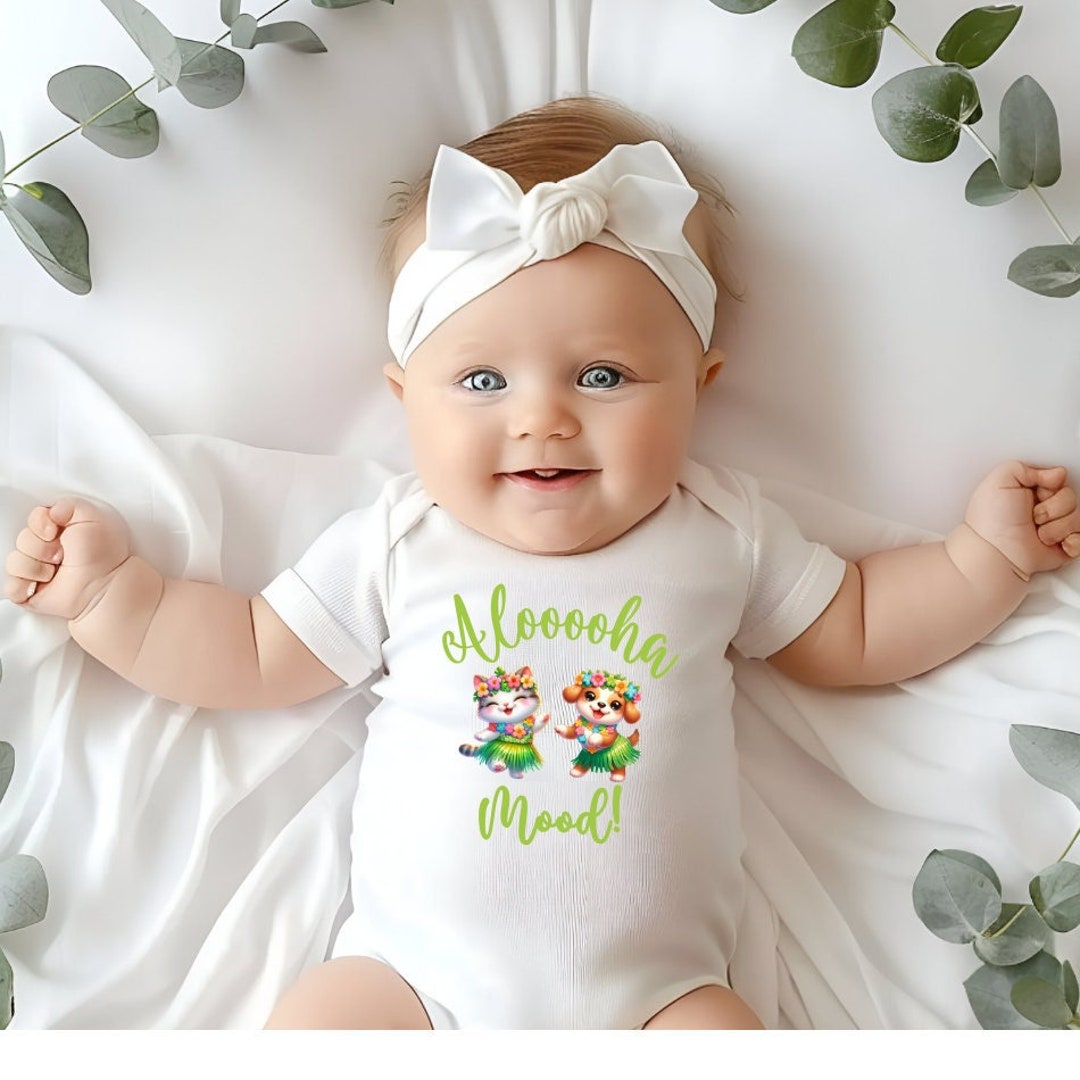 Aloha Bodysuit Pet Hula Design, Hawaii Baby Clothes, Perfect for Baby ...