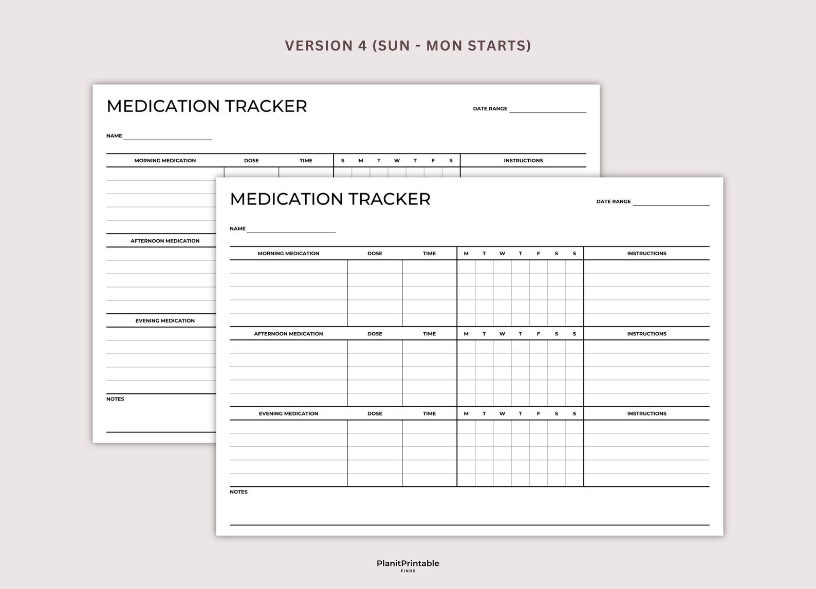 Weekly Medication Tracker Printable, Prescription Tracker, Medicine Log ...