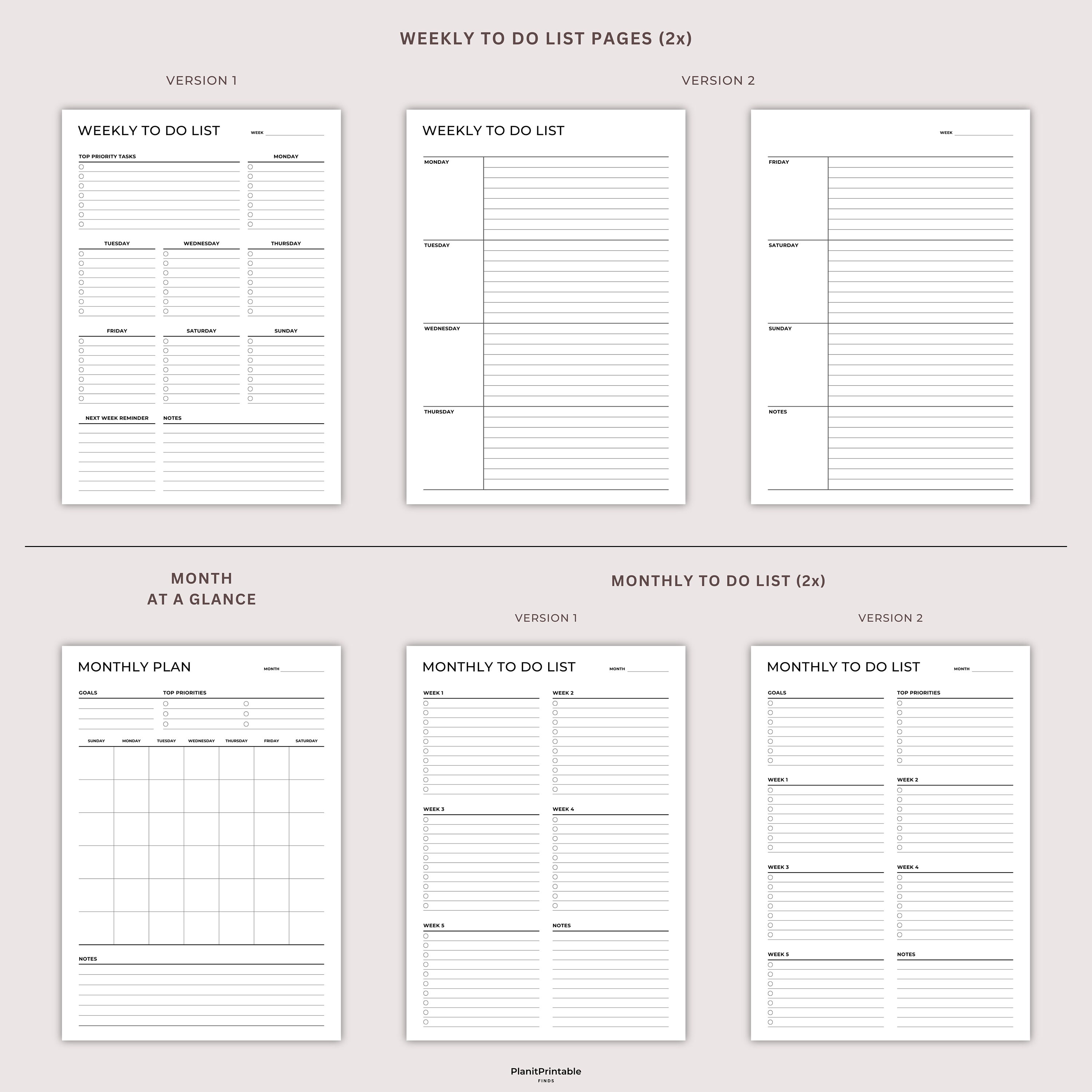 Printable Brain Dump Template Bundle, ADHD Daily Planner, to Do List ...