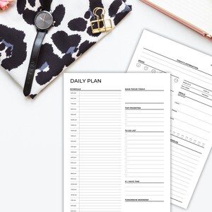24 Hour Daily Planner Printable, Daily Plan on 2 Pages, Day on 2 Page ...