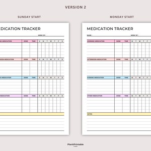Weekly Medication Tracker Printable: Dosage & Prescription Log (PDF) - Etsy