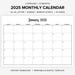 Blank Monthly Calendar Printable Landscape, Blank Calendar Page, Simple ...