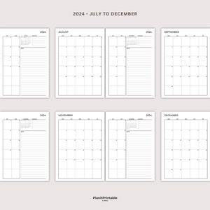2024 Monthly Planner Printable, Dated Month on 2 Pages, Month at a ...
