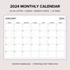 Blank Monthly Calendar Printable Landscape, Blank Calendar Page, Simple ...